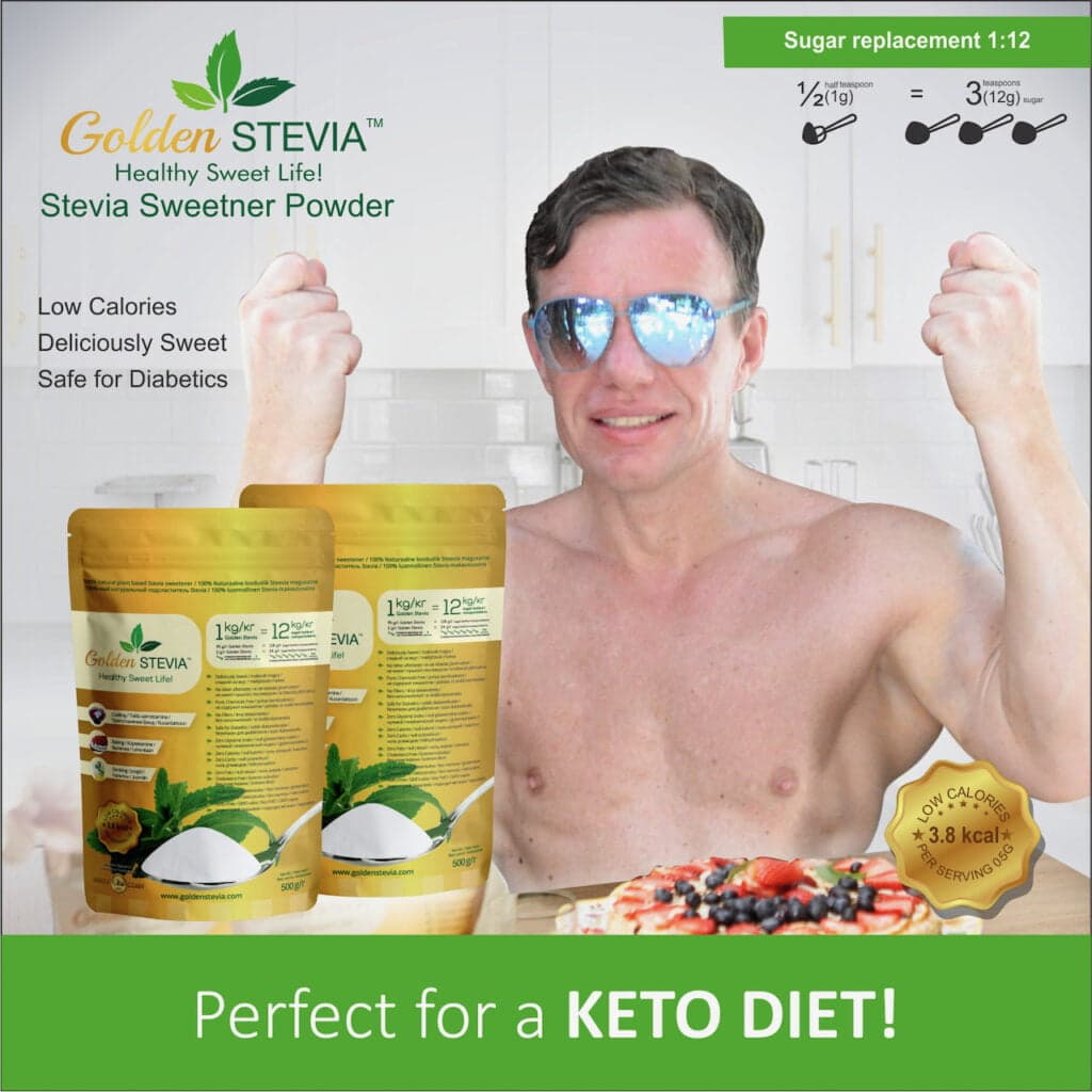 Golden Stevia Sweetener Inulin Powder 500 g = 5 kg Sugar Replacement 1: ...